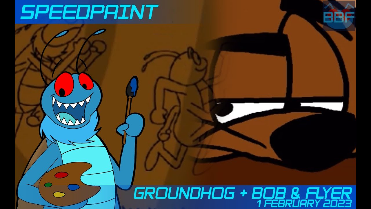 Speedpaint: Groundhog + Bob & Flyer - 01/02/2023 - YouTube