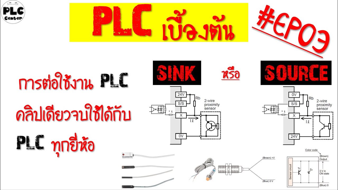 #EP03 PLC เบื้องต้น การต่อใช้งาน PLC Sink และ Source #PLC CENTER - YouTube