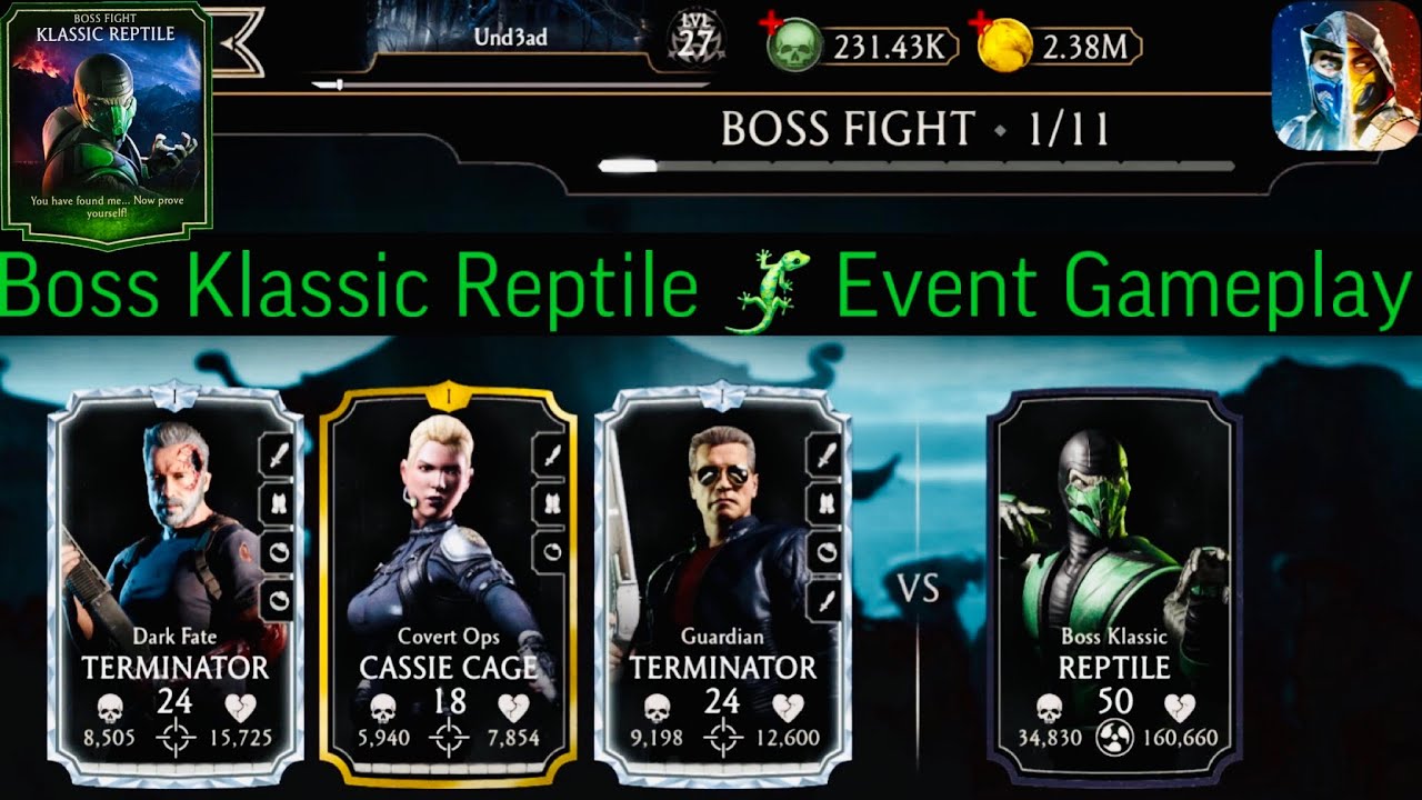Boss Klassic Reptile Gameplay How To Unlock Klassic Reptile Event Mk Mobile Youtube