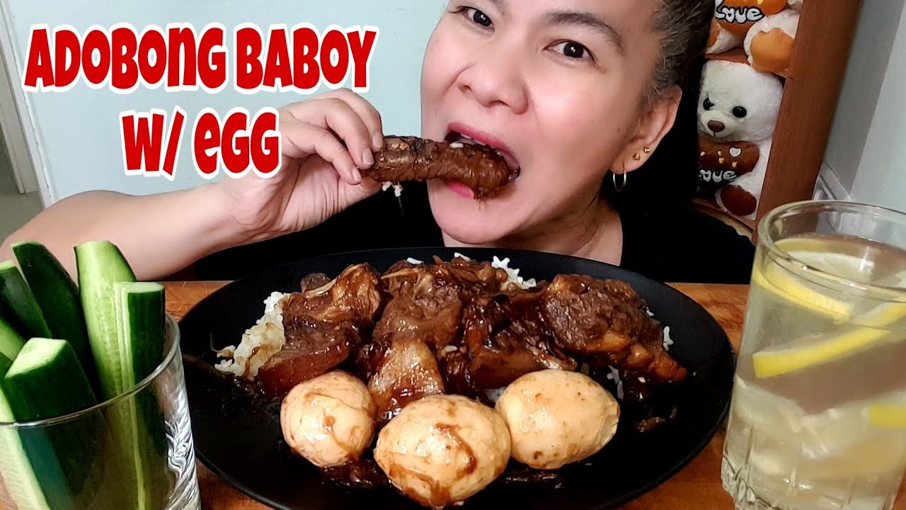 PORK ADOBO with EGG (ADOBONG BABOY at ITLOG MUKBANG @nhorsungavlog ...