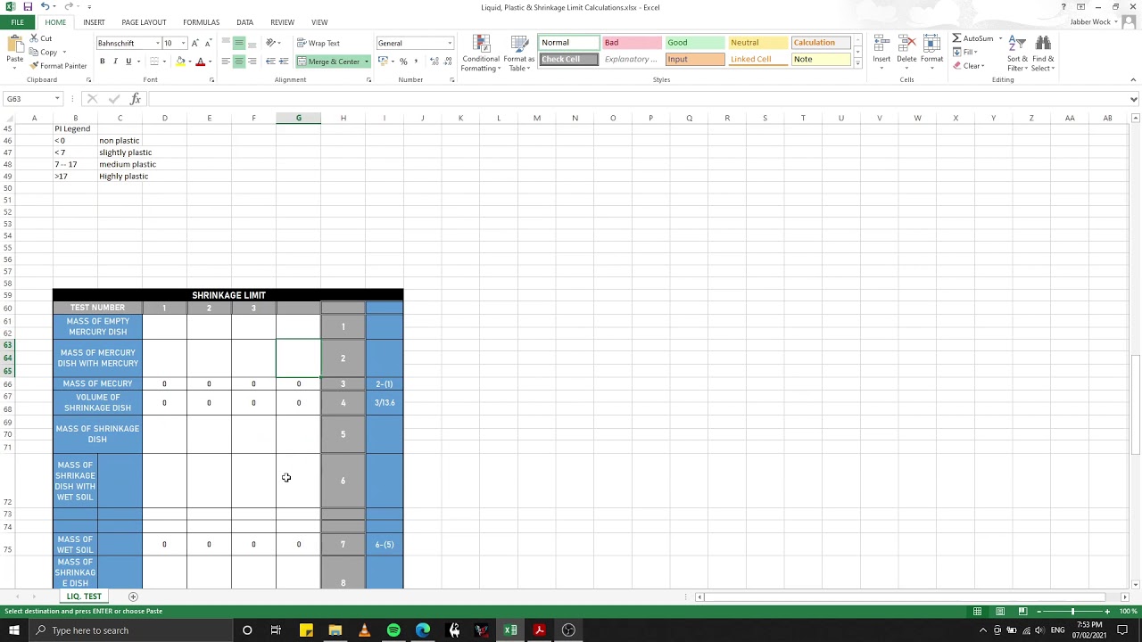 Plastic Limit and Plasticity Index on MS Excel (Ph) - YouTube