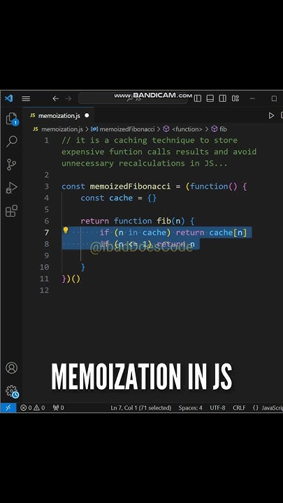 😍😍 Perks of Memoization Caching Technique in JavaScript ES6 #shorts #javascript #programming # ...