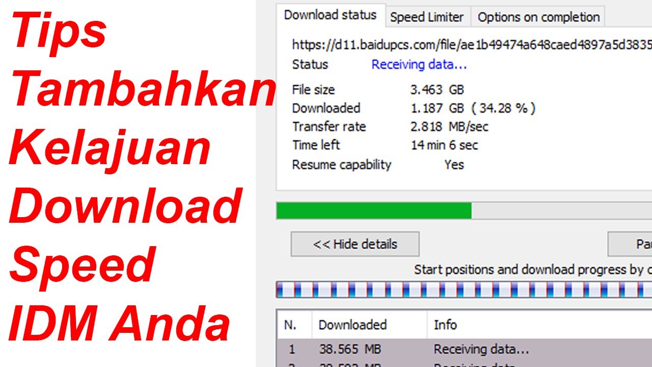 Tips tambahkan kelajuan download speed IDM anda - YouTube