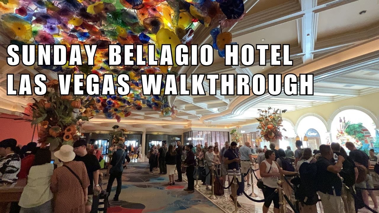 Bellagio Hotel & Casino Sunday Afternoon Walkthrough | Walking Las ...