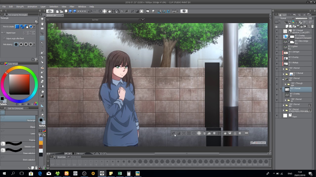 Anime Screenshot Real Time Drawing part3 - YouTube