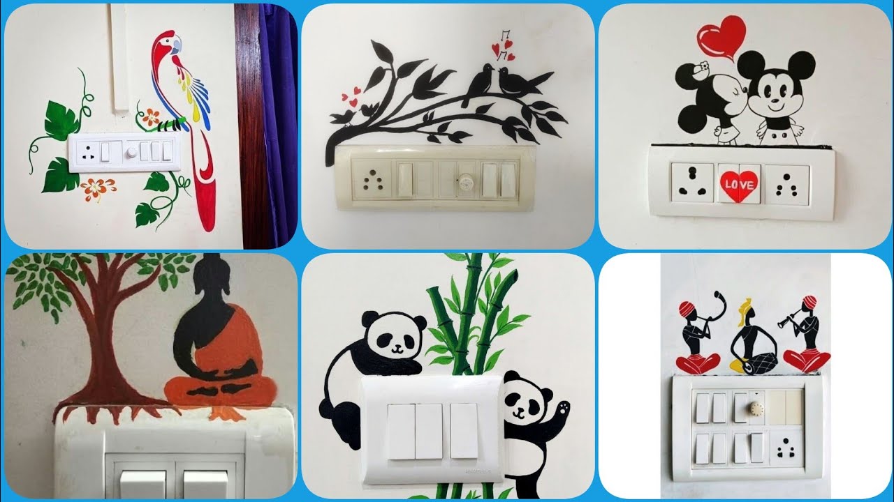 Latest switchboard decor ideas//switch board art painting design ...