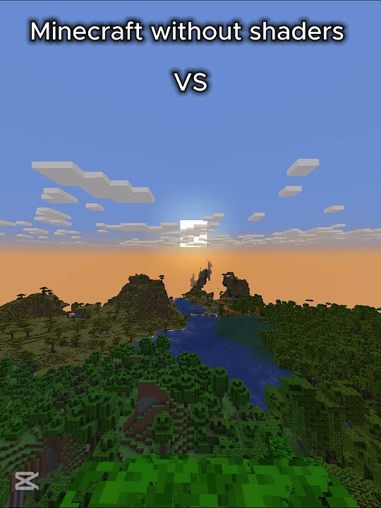 Minecraft w/ out shaders VS Minecraft w/ Shaders #minecraft #omg # ...