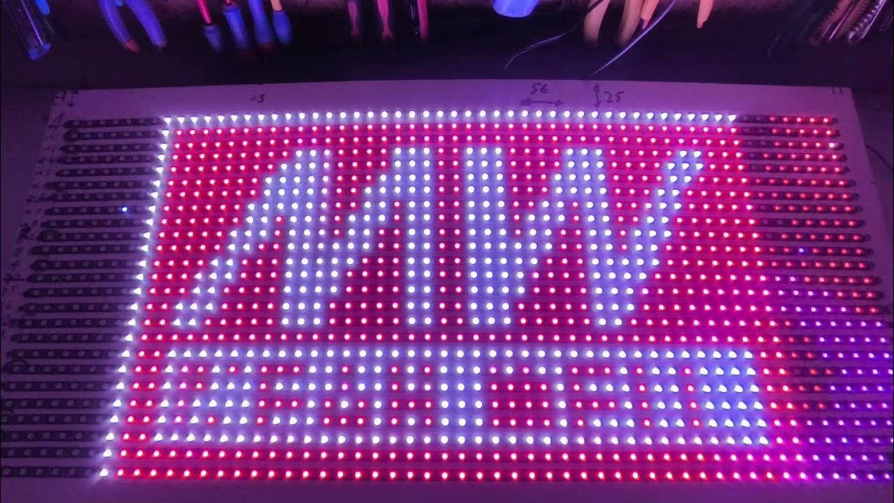 Huge Led animations on matrix made of WS2812B digital LED strip - YouTube