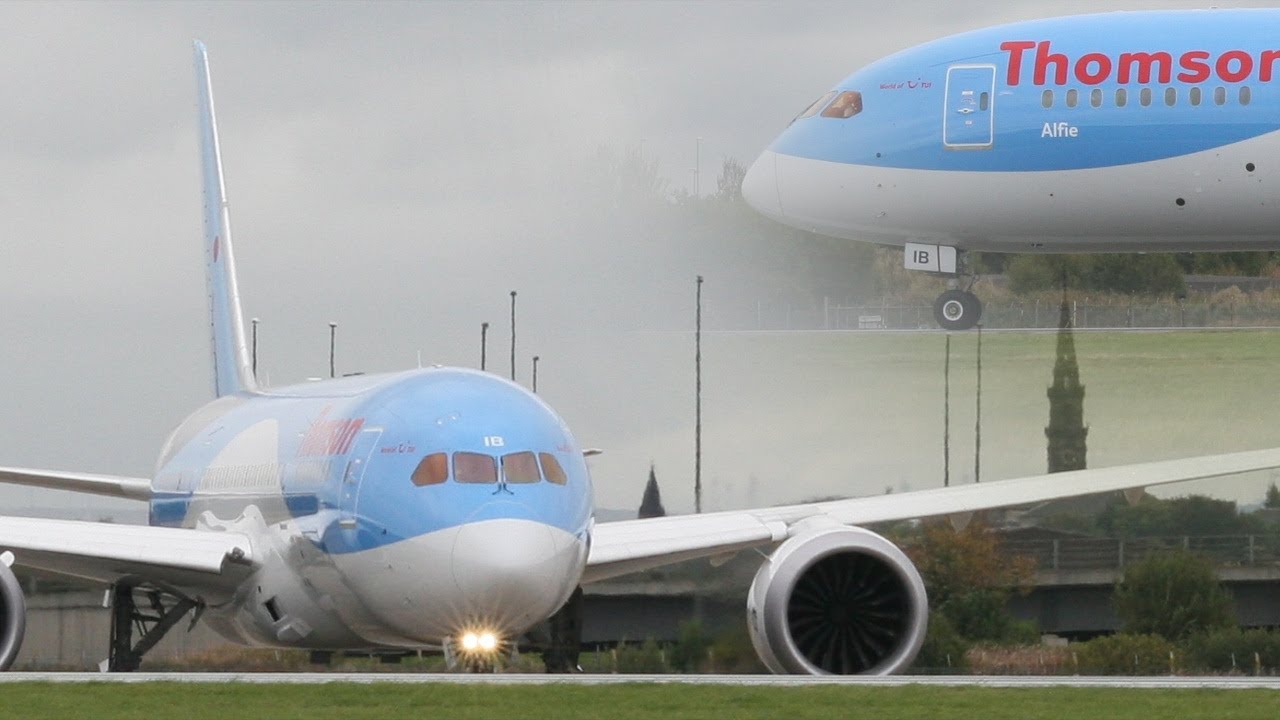 Thomson B787-8 Dreamliner G-TUIB Landing & Takeoff at Glasgow HD - YouTube