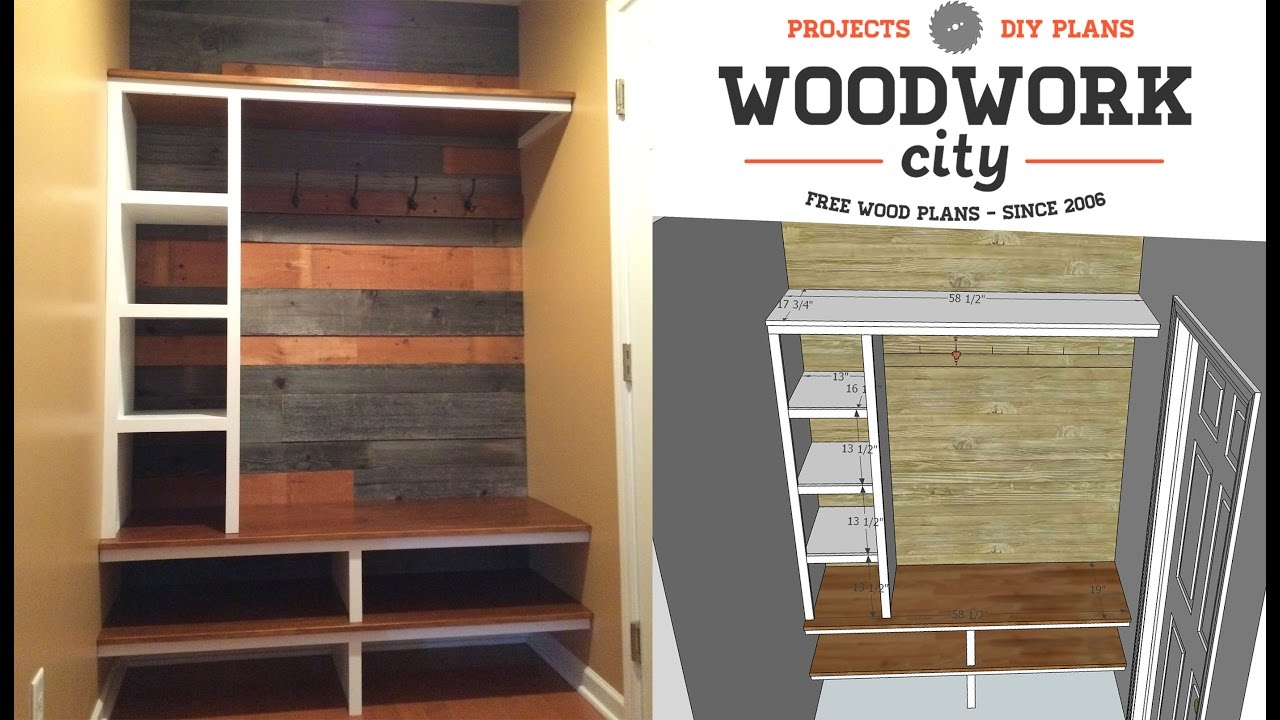 Build an Entry Hall Storage Bench Lockers with Sketchup - YouTube