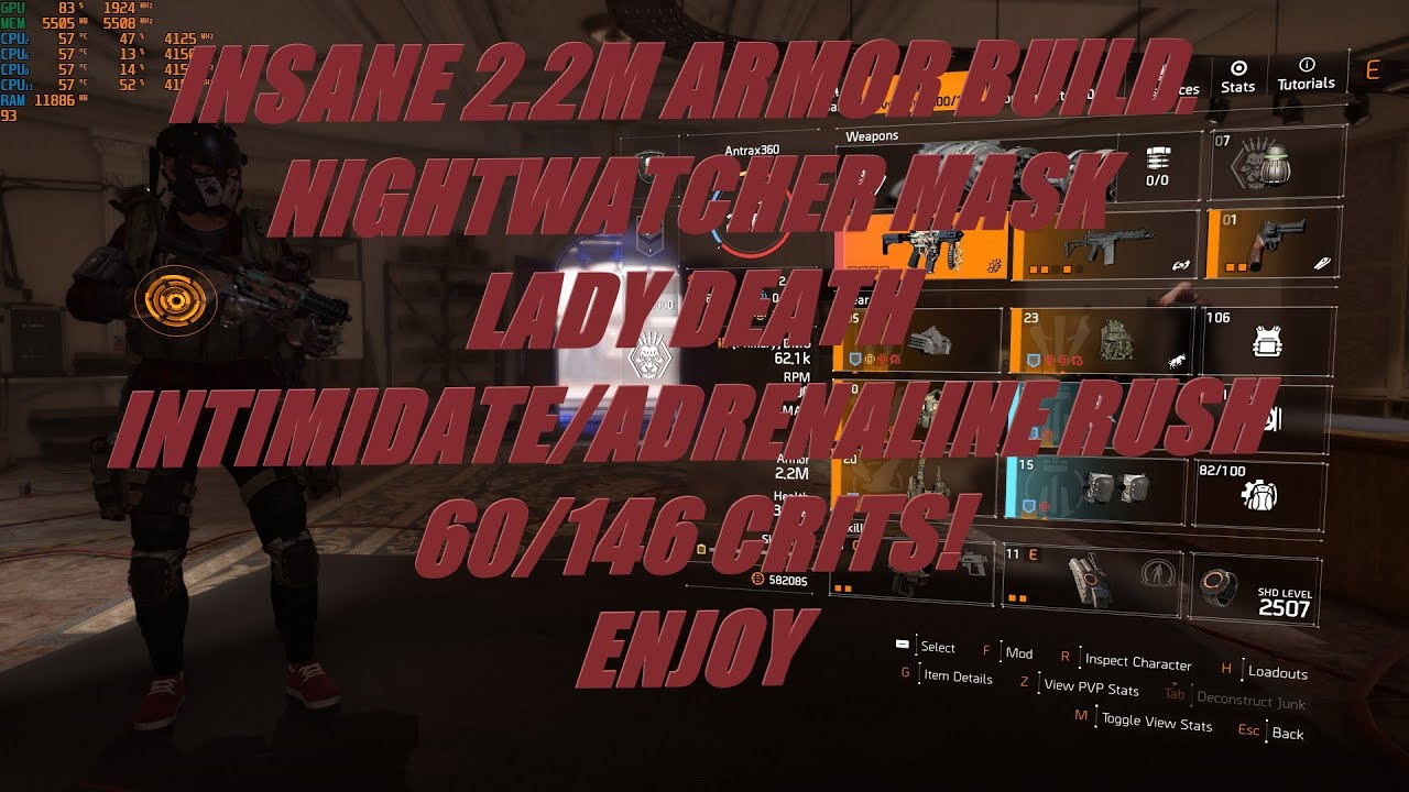 Tom Clancy's The Division 2, Insane 2.2M Armor With DPS, Nightwatcher ...