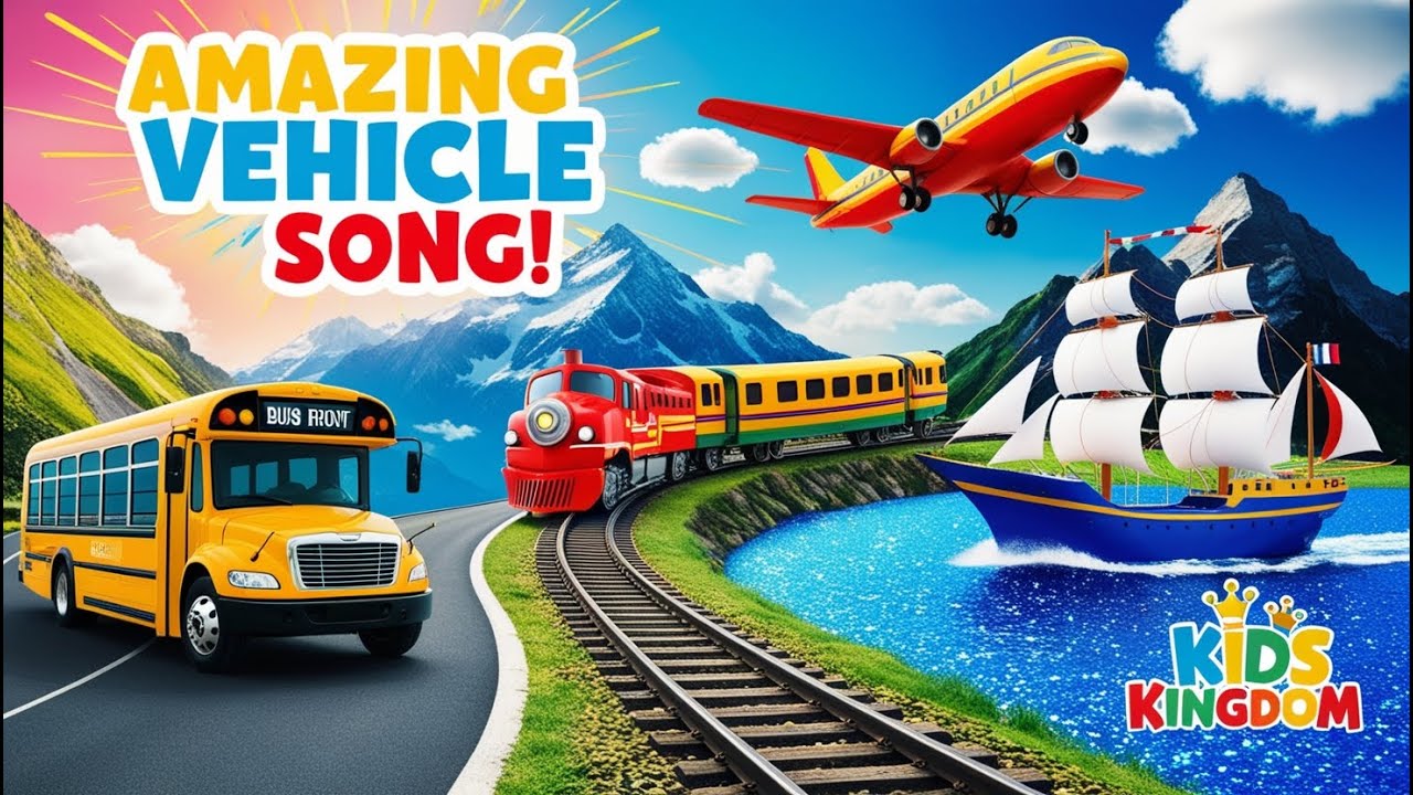 Vehicle Songs | Fun Transportation Song for Kids | Car , Bus , Train ...