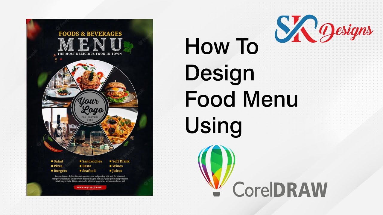 How to design Food Menu | using CorelDraw | Tutorial - YouTube