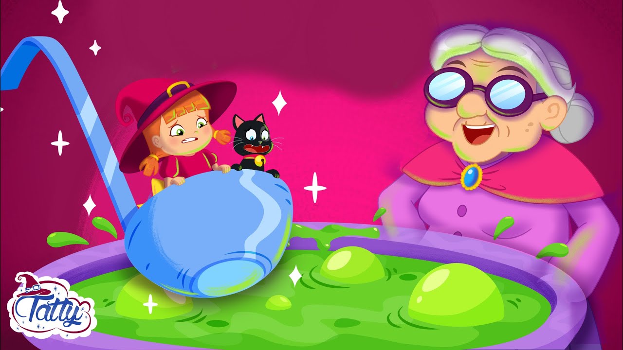 लिटिल विच Tatty जादू की छड़ी से मजाक करती है और अपनी दादी माँ की मदद ...