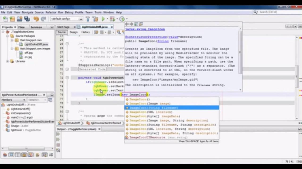 java swing JToggleButton - YouTube