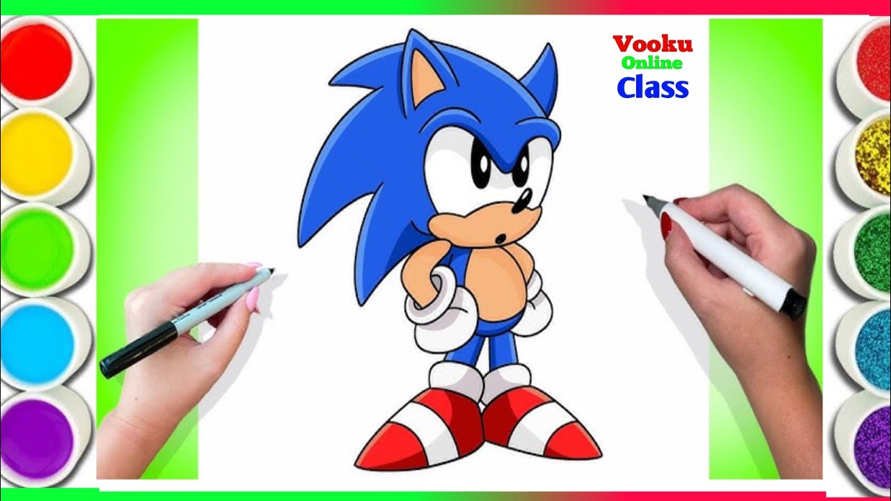 How To DRAW SONIC the Hedgehog -Drawing Tutorial - YouTube