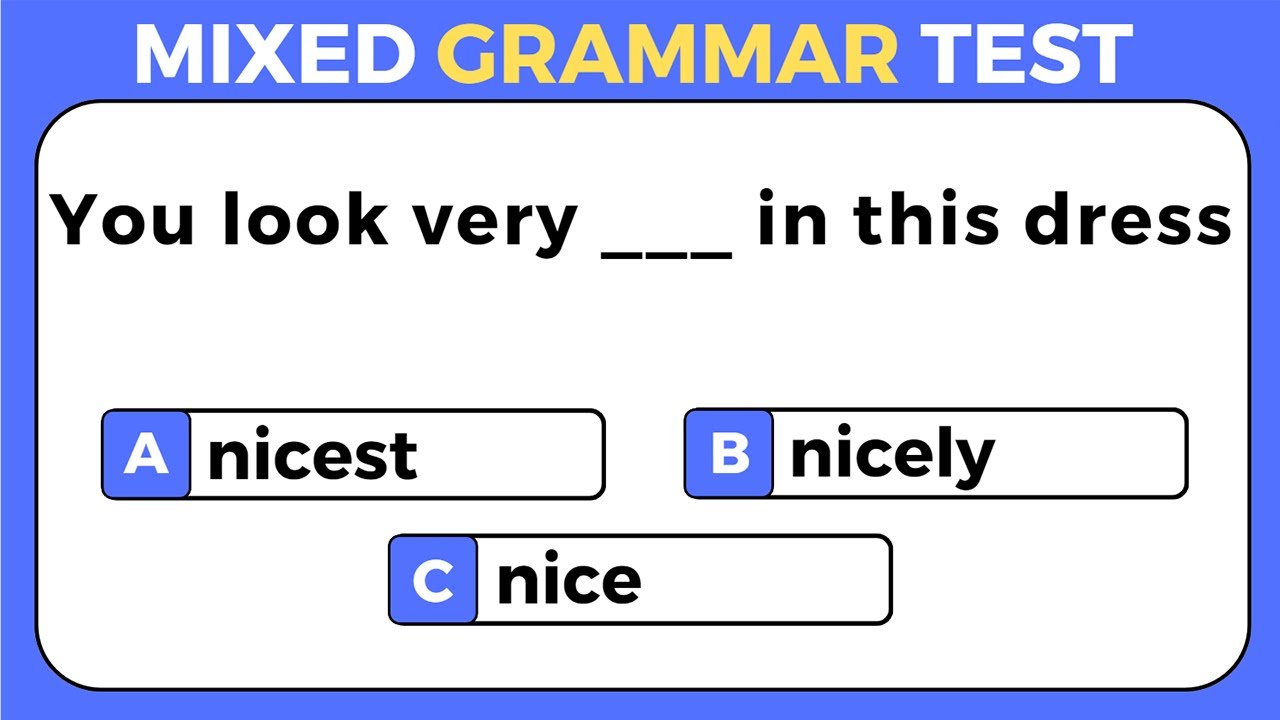 Grammar Test | 60+ Mixed Questions | English Grammar Quiz - YouTube