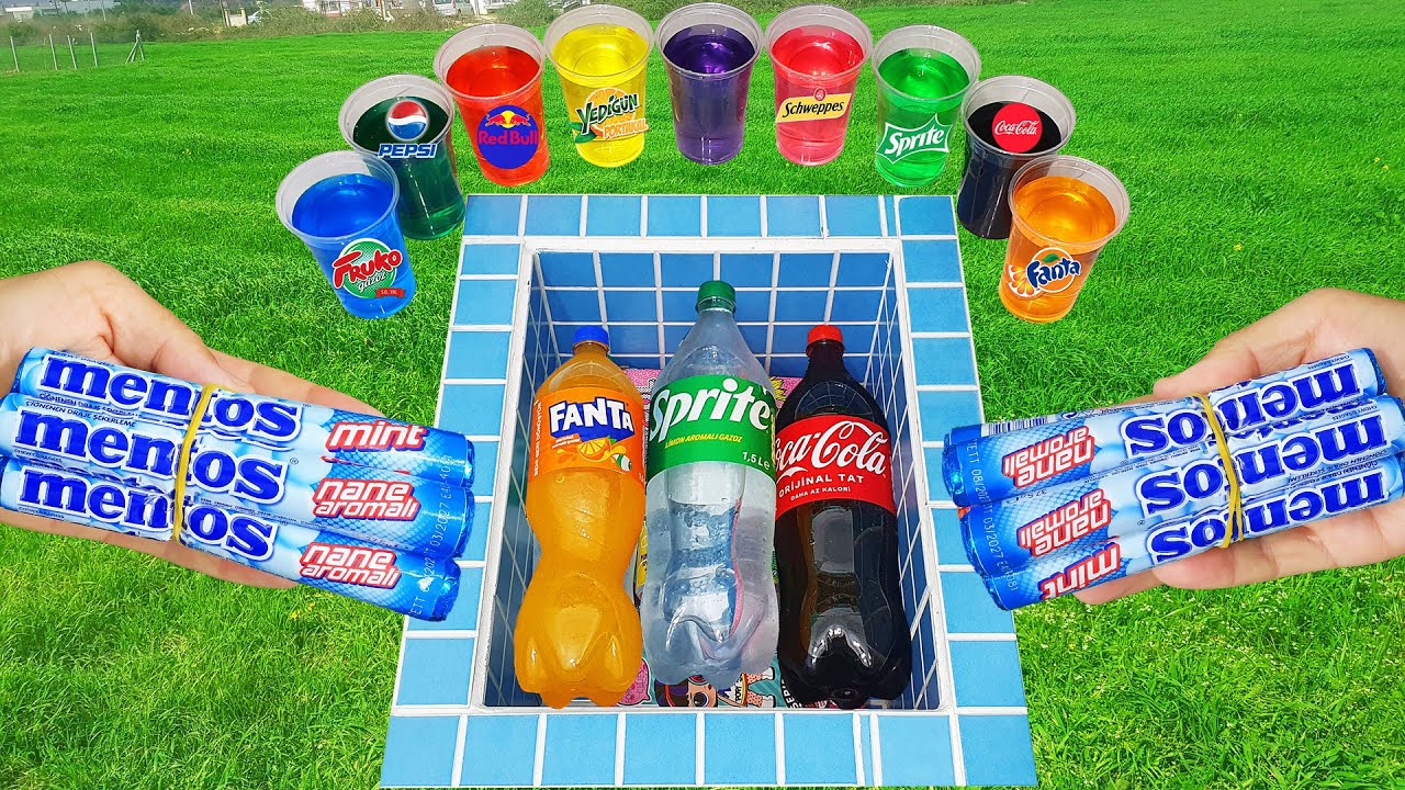 Experiment: Coca Cola of Fanta VS Sugar Football Fruko Sprite Schweppes ...