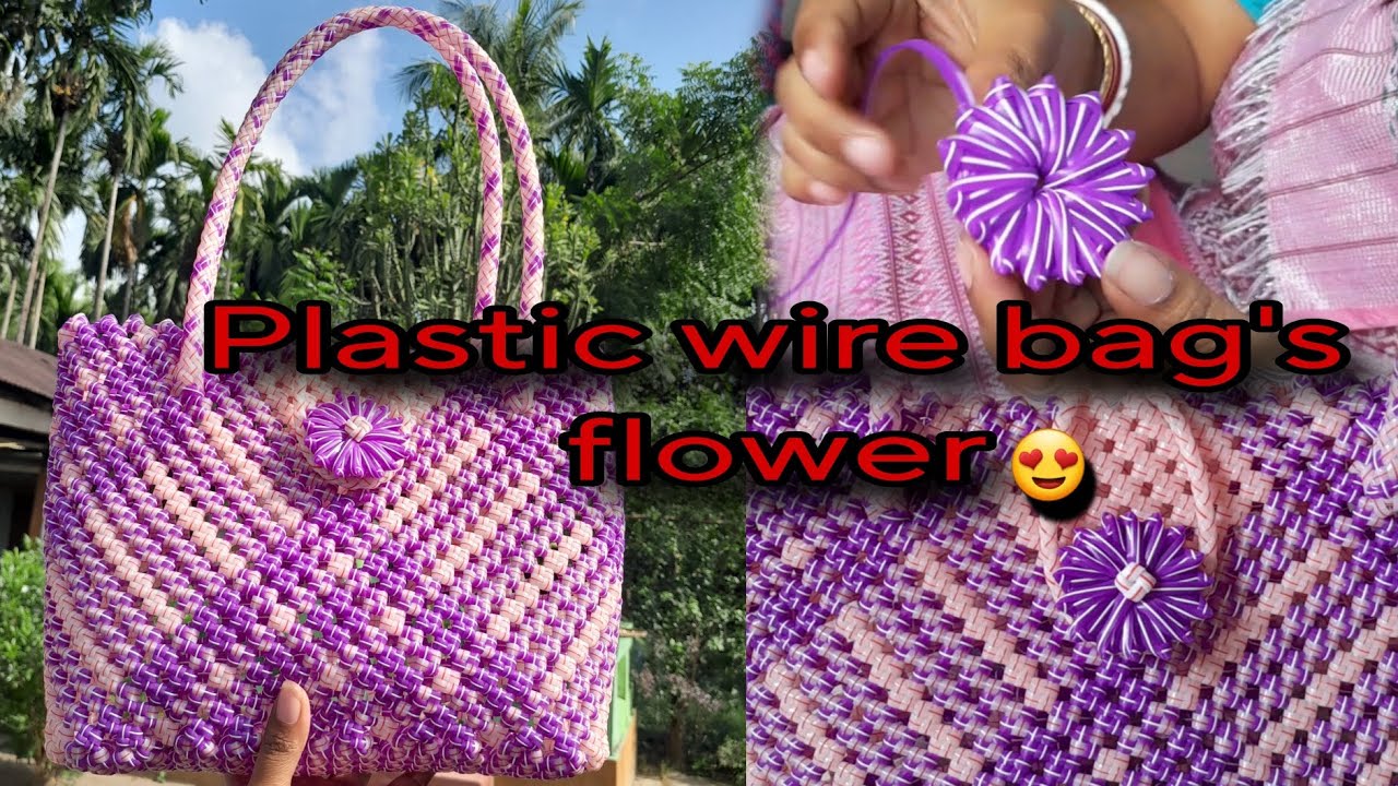 Making of plastic wire bag's flower😍|| #plastic #wire #bag ...