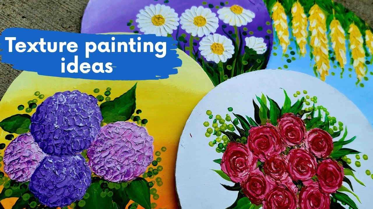 4 Texture painting ideas/art and craft/3d painting/gesso texture ...