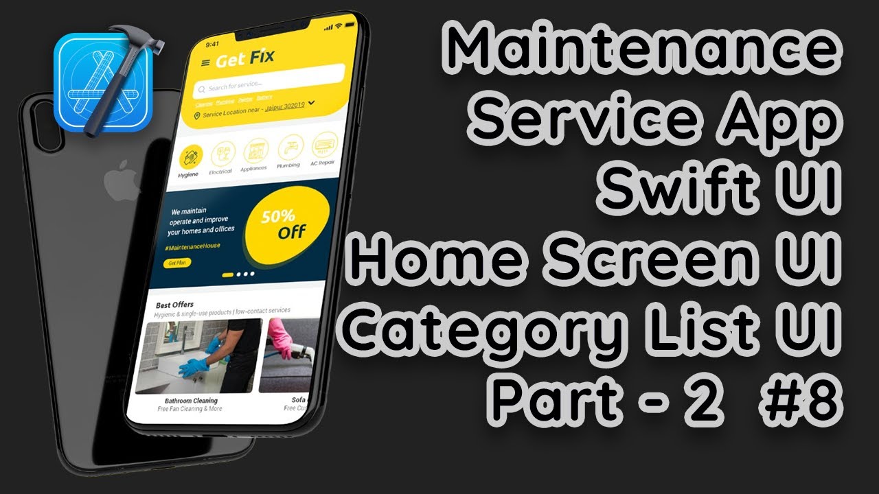 SwiftUI Maintenance Service App: Create Home Screen Category List Bar ...
