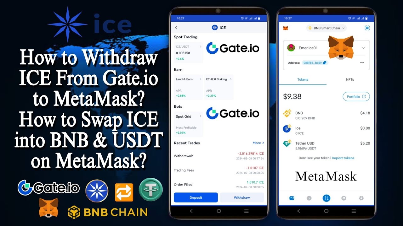 How to Withdraw ICE From Gate.io To MetaMask || How to Swap ICE into ...