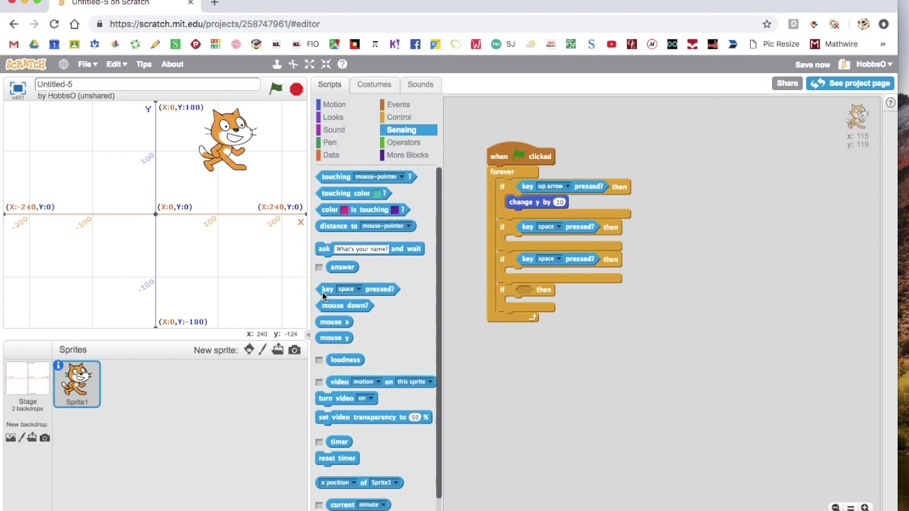 How to control the Scratch cat using arrow keys - YouTube