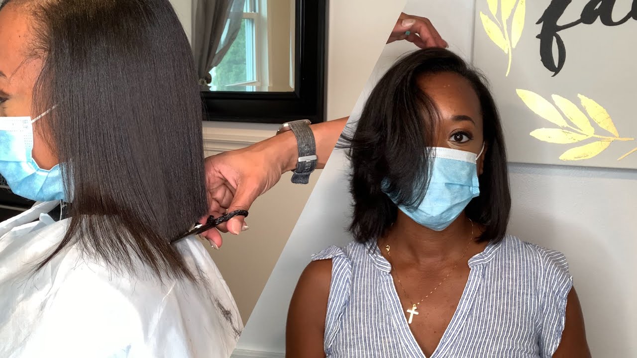 Hair cut FLOWY layered BOB - YouTube