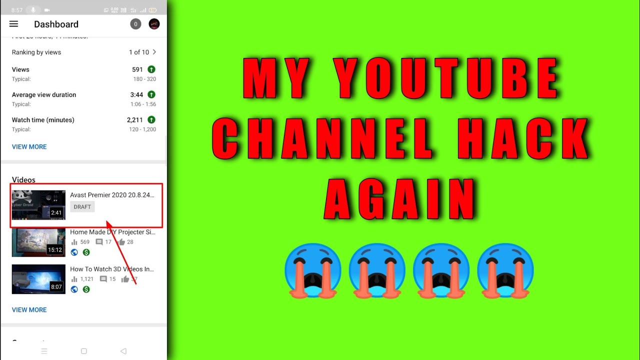My YouTube channel hack again || what I do now ?😭😭😭😭 - YouTube