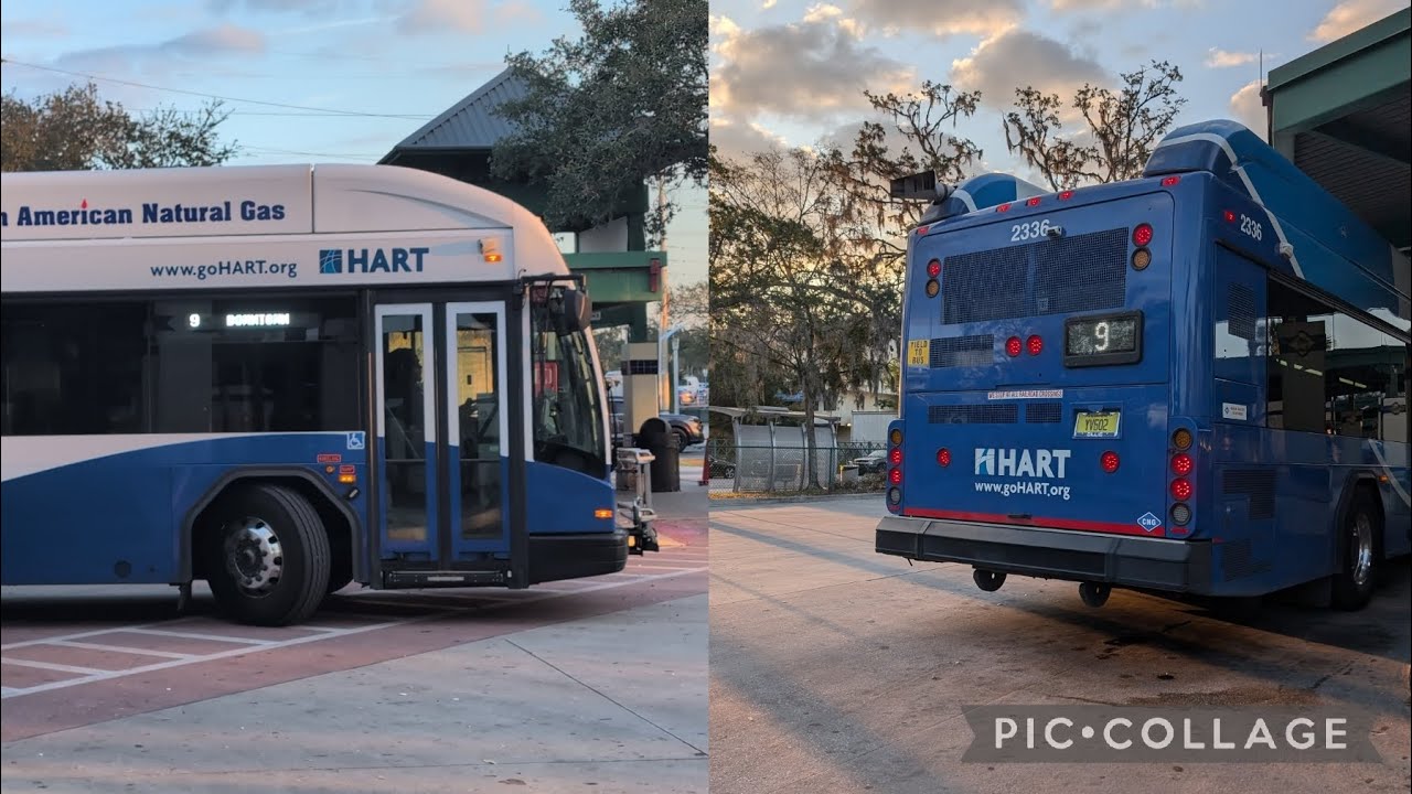 Hart bus #2336 on Route 9 arriving at UATC - YouTube