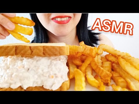 ASMR TUNA SANDWICH + CRINKLE FRIES | EATING SOUNDS MUKBANG | Strawberry ...