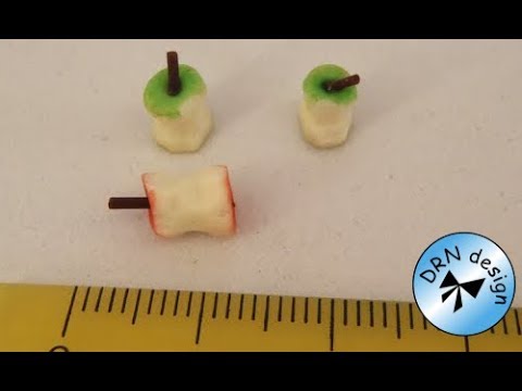 Polymer Clay Miniature - Apple Cores For The Dollhouse - YouTube