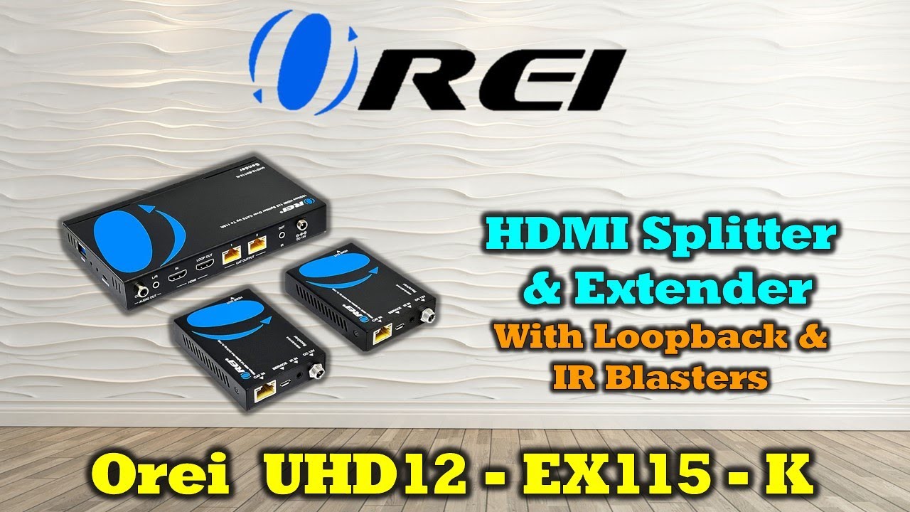 OREI 1x2 HDMI Extender Splitter 4K Multiple Over Single Cable CAT6/7 Up ...