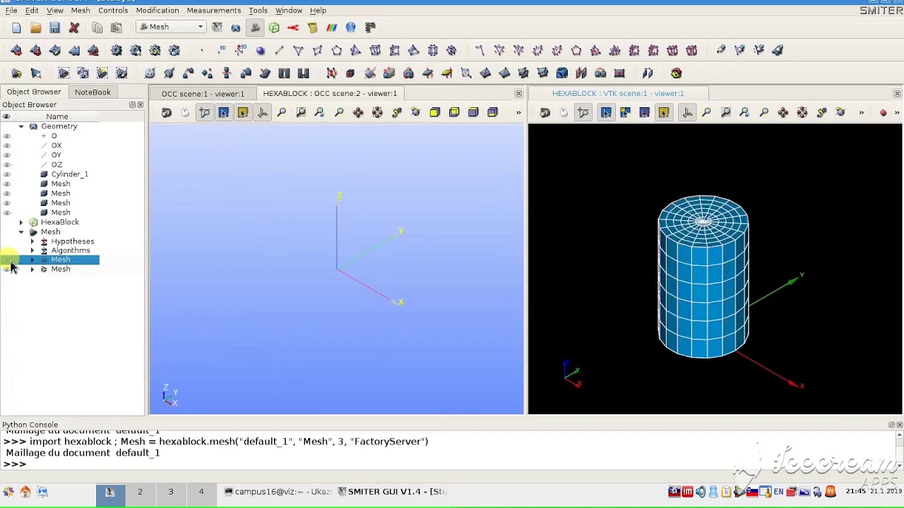 Creating a mesh with HEXABLOCK in SALOME - YouTube