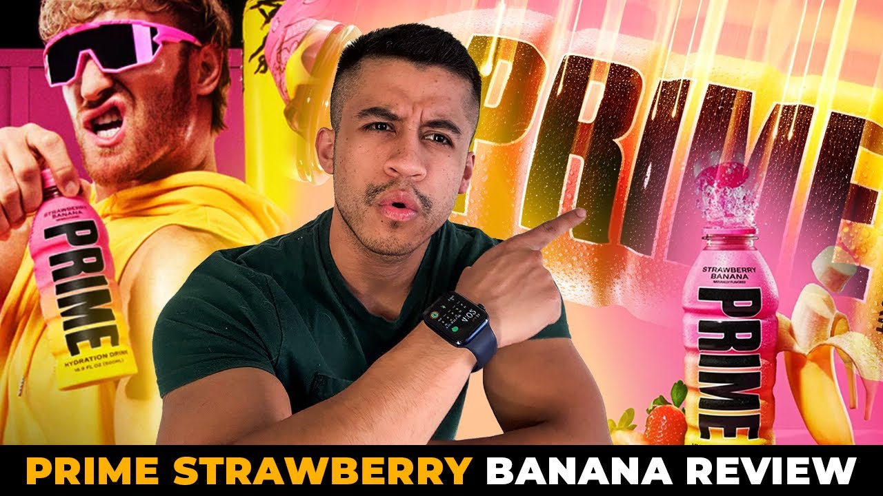 PRIME Hydration Strawberry Banana REVIEW & TASTE TEST - YouTube