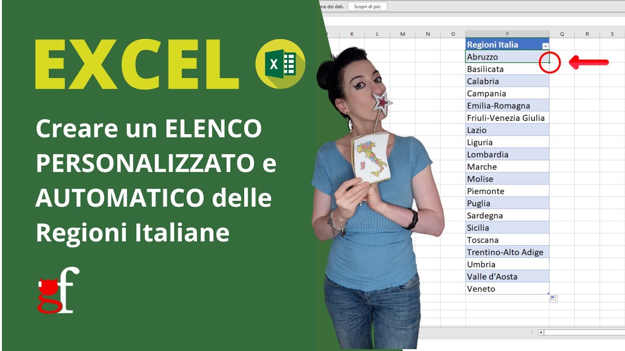 Elenco automatico delle Regioni Italiane in Excel - YouTube