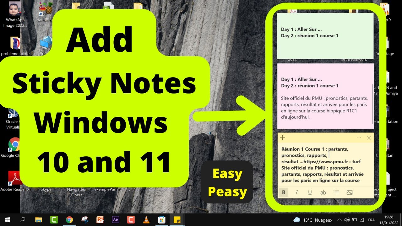 Comment faire un bloc note sur BUREAU windows 10 - YouTube