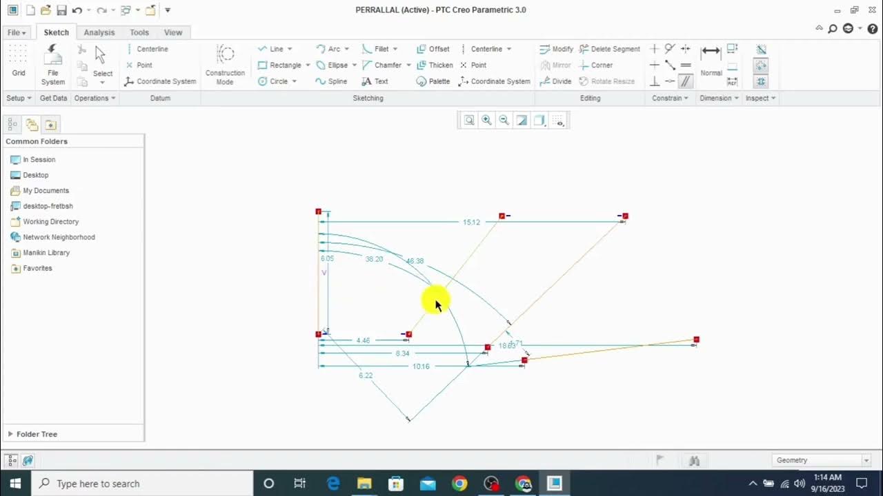 How to use Parallel Constrain in CREO Sketching #parallel #constrain #sketch #creoparametric #2d ...
