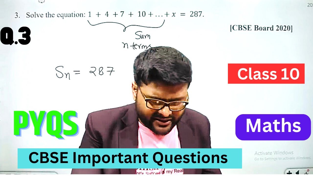 Solve The Equation 1 4 7 10 X 287 CBSE Board 2020