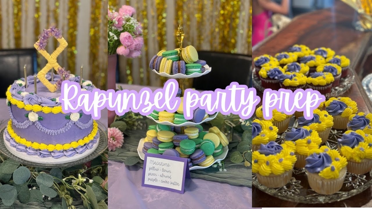 Party Prep - Rapunzel Birthday - DIY - Cake Decorating - Macarons - YouTube