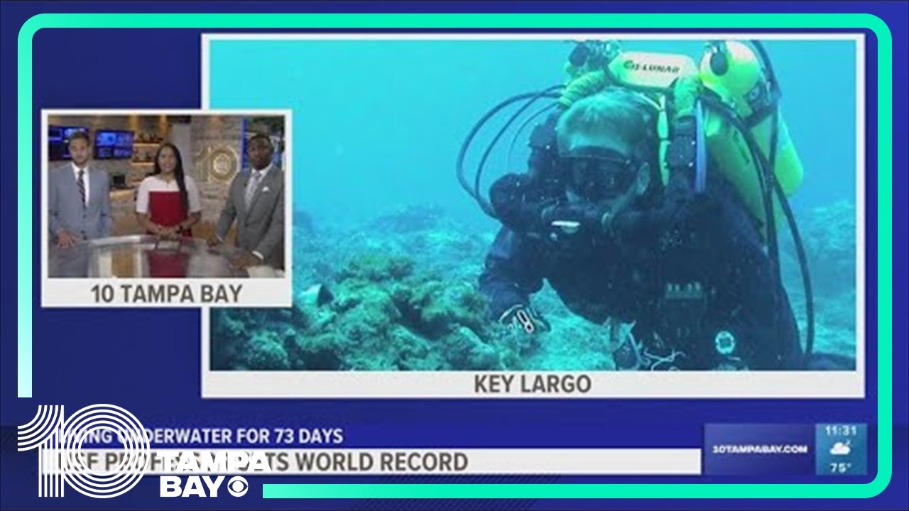 USF underwater researcher breaks world record for living underwater ...