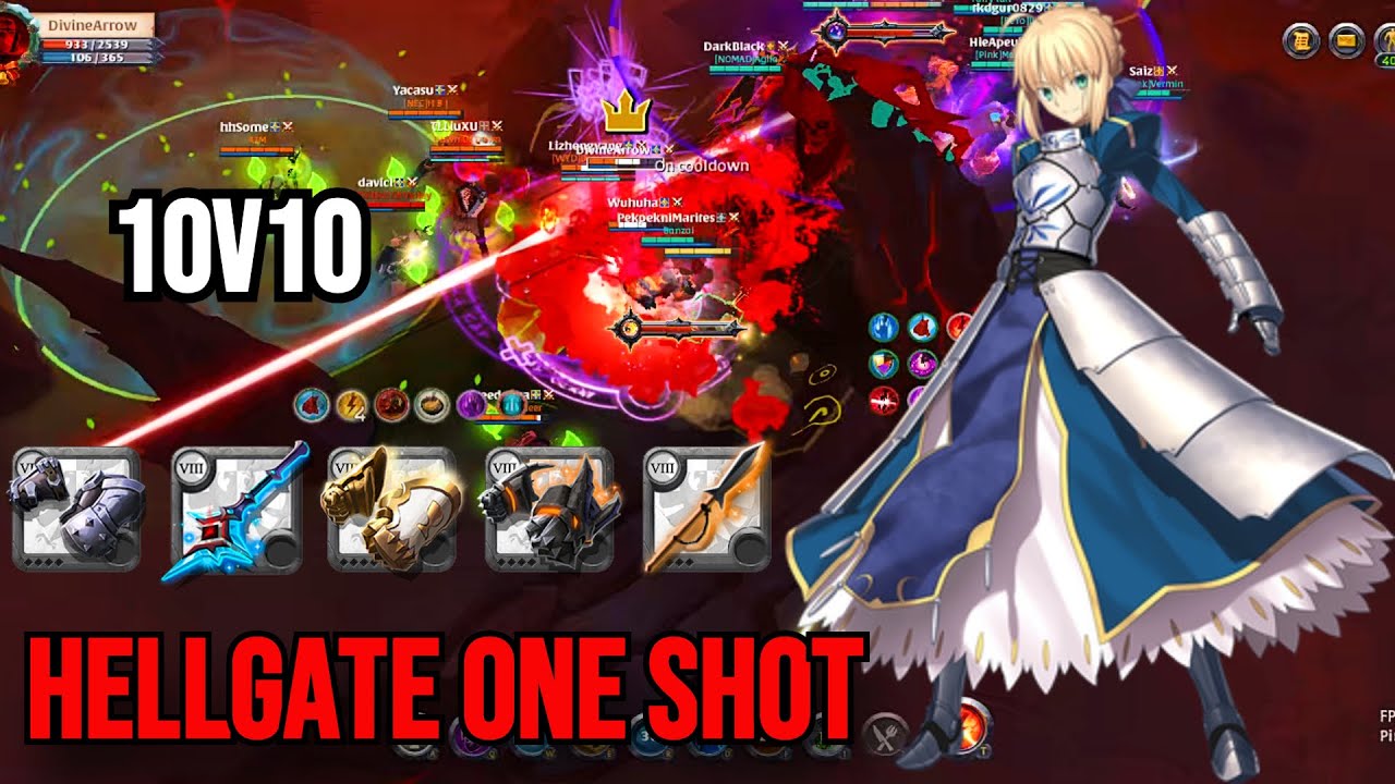 HELLGATE | 10 V 10 | 1 SHOT WITH ROTCALLER | Albion online - YouTube