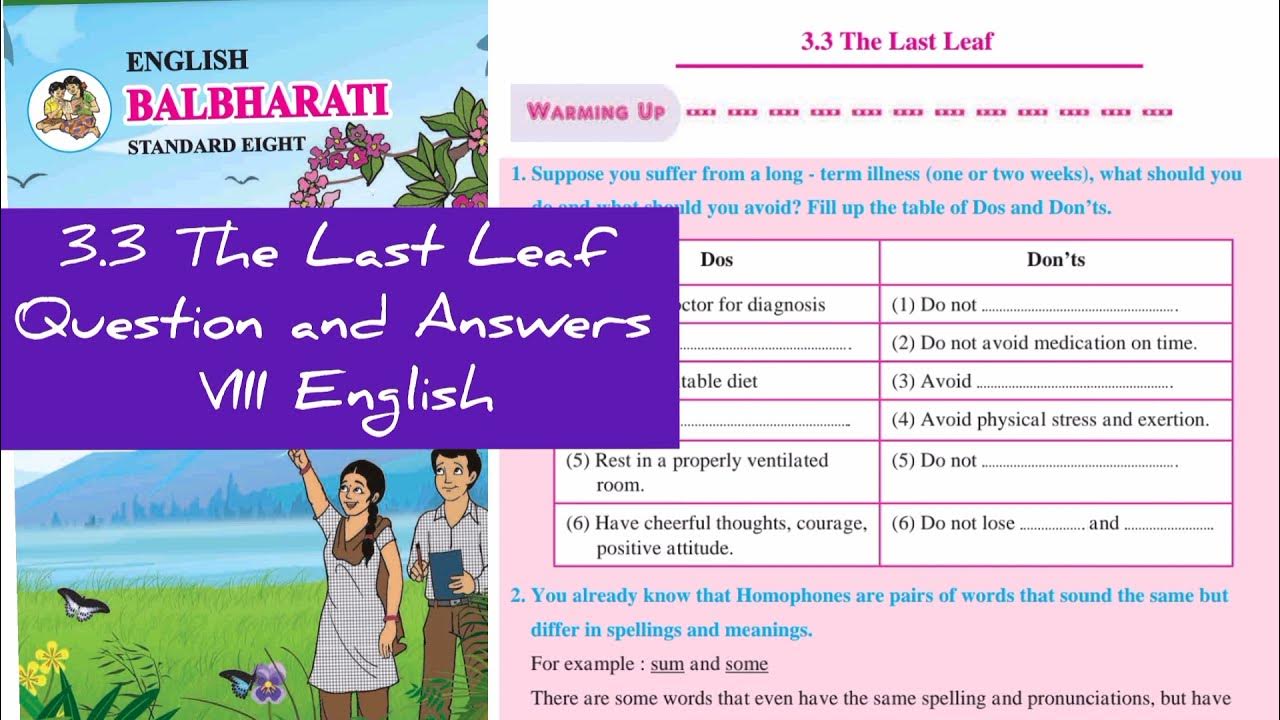 3 3 The Last Leaf Question Answers 8th English YouTube 3-3-the-last-leaf-question-answers-8th-english-youtube