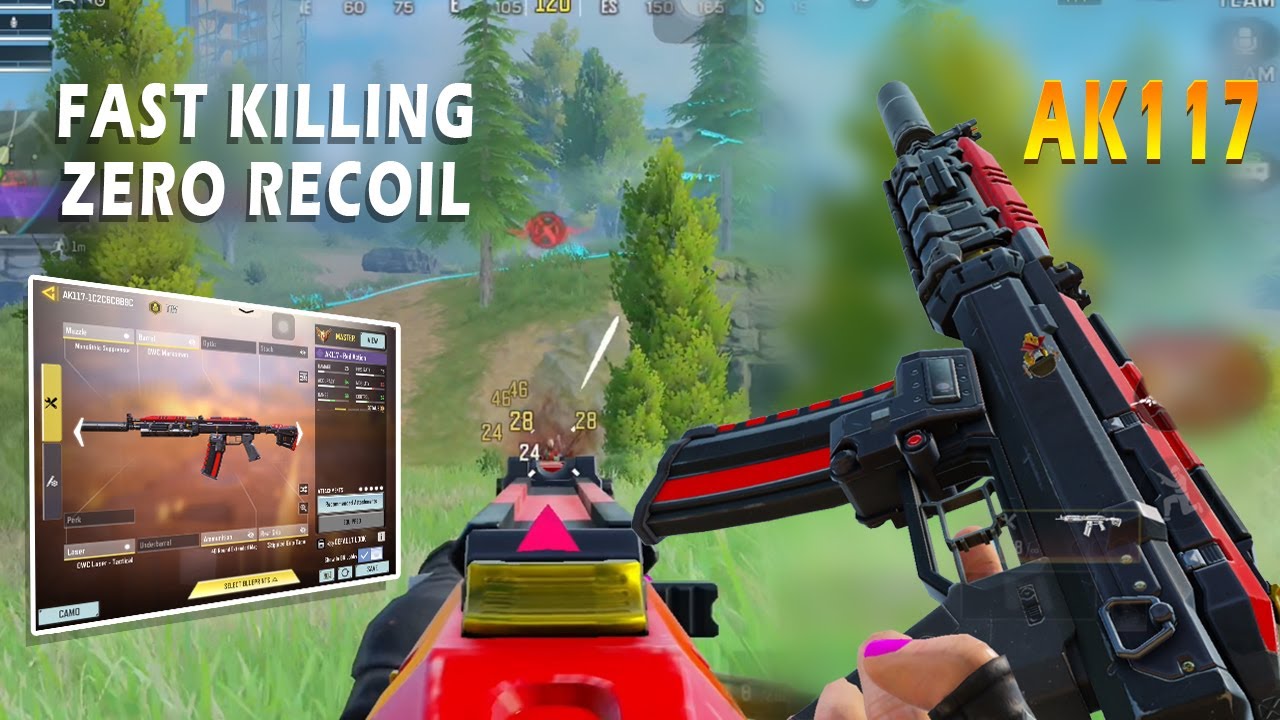 Fast Killing and Zero Recoil with AK117 Red Action Iron Sight | CODM Battle Royale - YouTube
