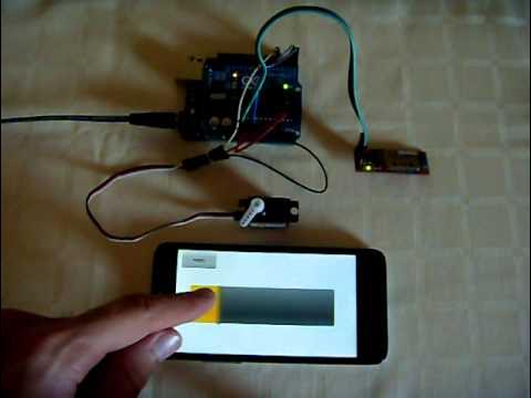 Arduino Bluetooth Servo controlled from Android phone with RoboRemo app - YouTube