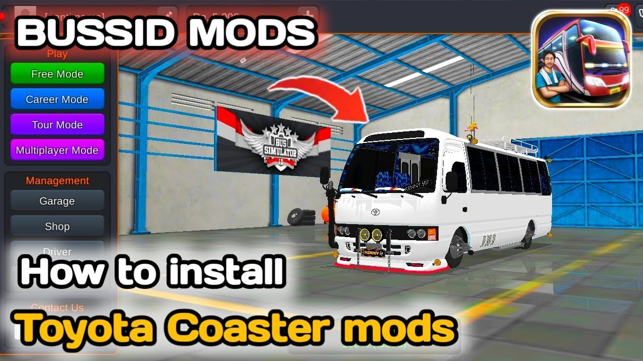 How to install Toyota Coaster | Bussid mods | bus simulator Indonesia ...