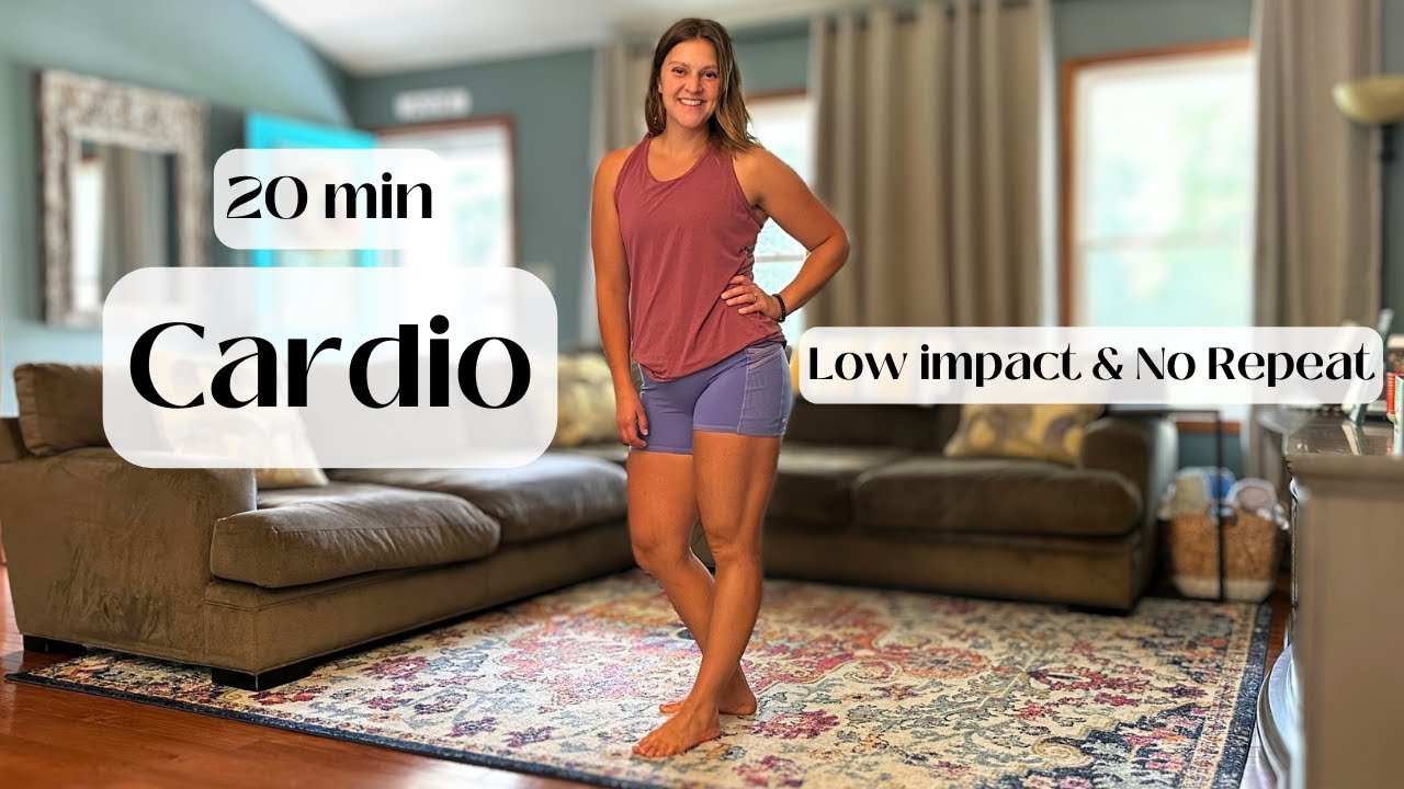20 MIN Cardio Workout - No repeat, Low impact - YouTube