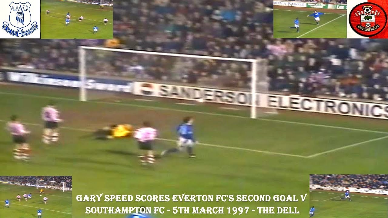 GARY SPEED SCORES EVERTON FC’S SECOND GOAL V SOUTHAMPTON FC –THE DELL ...