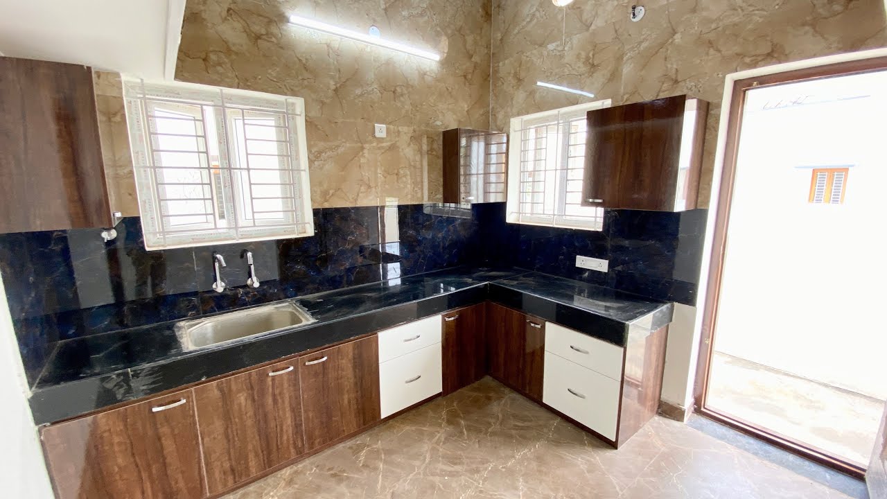 Brown & White Modular Kitchen Design🔥🔥with Dining Space - YouTube