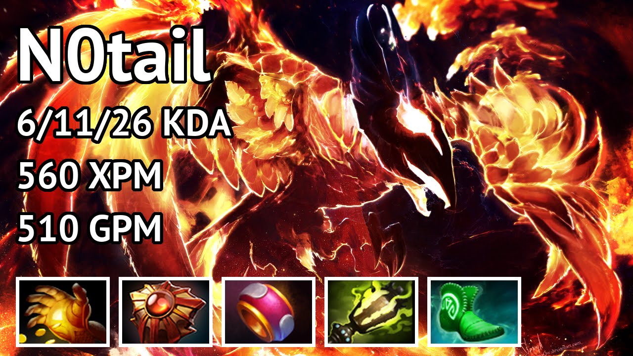 Dota 2 N0tail - Phoenix highlights - Game 2890049752 - YouTube